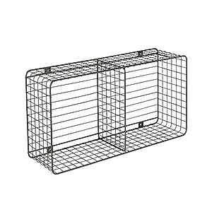 Spectrum Diversified Vintage Wall Mount Office or Entryway Wire Basket Cube Rack Station, One, Industrial Gray