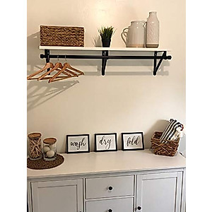 4 Pack Heavy Duty Closet Shelf & Rod Bracket，11 x 10.2 x 1 Inch Clothes Hanger Pole Support Bracket, White Closet Rod Support Hooks Wall Mounted Round Closet Rod Brackets for Tubing, Anchor Hardware