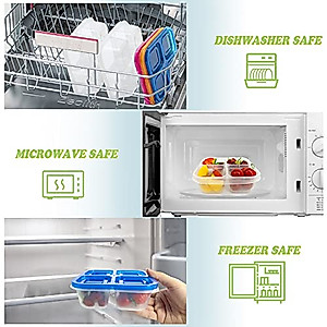WHSNDL 4-Compartment Bento Snack Boxes Reusable Meal Prep Containers BPA-Free Food Containers for Kids, Boys & Girls After Meal Snack Containers Suitable for school, travel, picnic(5 Pack)