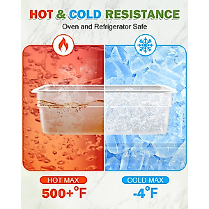 1/9 Size&2.5 Inch Translucent NSF Food Pan: 9 PCS[Total Seal] [Hot&Cold Resistant] Food Storage Containers with Lids, Topping Salad Bar Container (BPA-FREE)