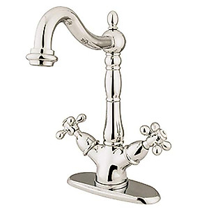 Kingston Brass KS1496AX Heritage Vessel Faucet, Polished Nickel, 6.31 x 6.44 x 10.69