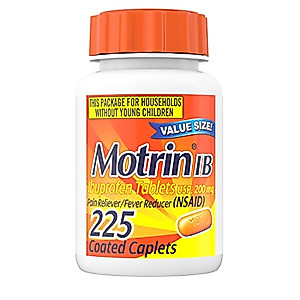 Motrin IB, Ibuprofen 200mg Tablets for Fever, Muscle Aches, Headache & Backache, 225 Ct