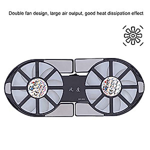 Laptop Cooler Cooling Pad,Portable USB Powered,4Color Laptop Cooling Pad,Foldable Notebook Cooler DualFan,Large Air Volume Radiator Heat Sink,with Blue LED Light(Black)