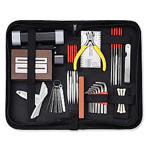 MIFOGE 45Pcs Guitar Repairing Maintenance Tool Kit with Carry Bag Large Care Set of Tools for Acoustic Guitar Electric Guitar Ukulele Bass Banjo,Perfect Gift for Music or String Instrument Enthusiast