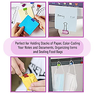 Mr. Pen- Colored Binder Clips, 0.75”, 100 Pack, Small Binder Clips, Mini Binder Clips, Small Binder Clips 3/4 inch, Clips Office Supplies, Binder Clips Small Size, Colorful Binder Clips