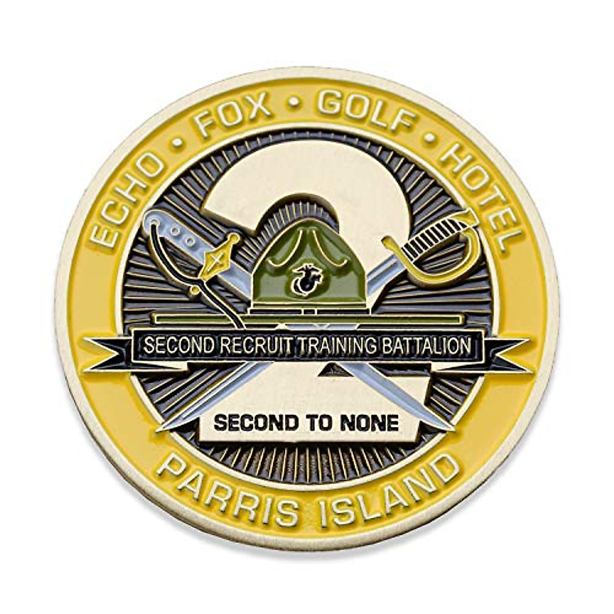USMC Second Recruit Training Battalion Challenge Coin - 2nd BN Parris Island - Marine Corps Training Military Coins - Designed by Marines for Marines - Officially License
