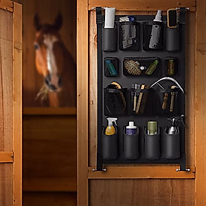 SmithBuilt Trailer Grooming Bag - Black, Long Hanging Door Caddy for Horses