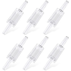 Pawfly 6 PCS Aquarium Check Valves for Common Air Pumps White Plastic 1-Way Non-Return Valves Pump Protectors for Standard 3/16 Inch Airline Tubing Fish Tank Accessories for Aeration Setup