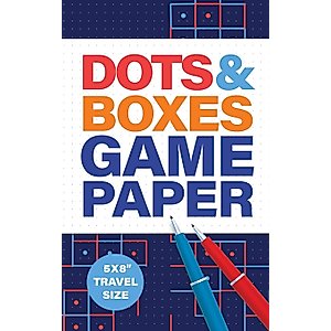 Dots & Boxes Game Paper 5x8" Travel Size: Scorecard and Game Rules Included