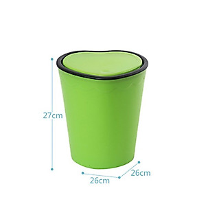 PalaeoWind Heart-Shaped Plastic Trash Can, Creative Fashion Home Kitchen Living Room Trash Can with A Lid Bedroom by Formula,Purple