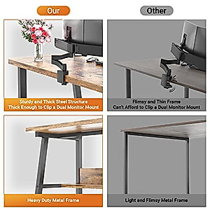 Computer Desk, Desk with Monitor Stand Shelf, 40 Inch Laptop Table with Bookshelves, Study Writing Desk with Storage Bag and Hooks, Small Desk for Small Space, Home, Office, Rustic Brown