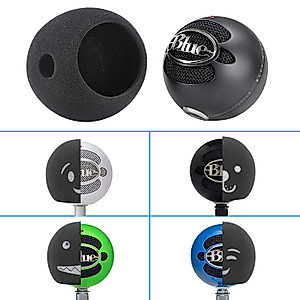 YOUSHARES Blue Snowball Pop Filter - Customizing Microphone Windscreen Foam Cover for Improve Blue Snowball iCE Mic Audio Quality (Mouth)