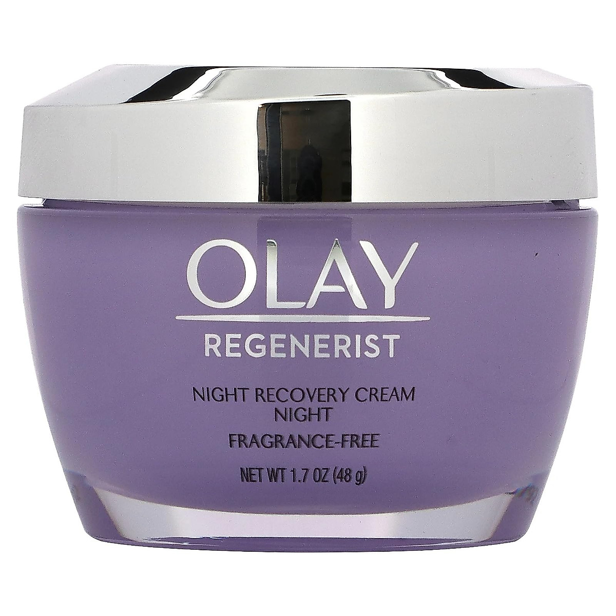 (Pack of 2) 0LAY Regenerist NIGHT RECOVERY Cream - FRAGRANCE FREE - 1.7 Fl Oz (48 g) EACH - Advanced Anti-Aging Moisturize