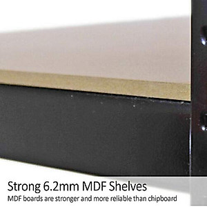 Bookshelf, 5-Tier Modern Bookcase, Industrial Look Shelves Unit with Metal Steel and MDF Boards Frame for Living Room, Bathroom and Office,Study,H 150 x W 70 x D 30 CM,Black,Each Shelf Lifting 175kgs.