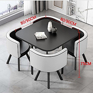 Reception Table and Chair Combination Coffee Table and Chair Set Business Conference Room Coffee Table, Suitable for Lounge L80*W80*H75cm/L31.4*W31.4*H29.5in Q