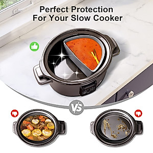 Syaws Crock Pots Liners 3Pack,Slow Cooker Divider Liner, Reusable & Leakproof Silicone Slow Cook Liner,BPA Free & Dishwasher Safe Slow Cooker Insert for 6 QT Crock-pots