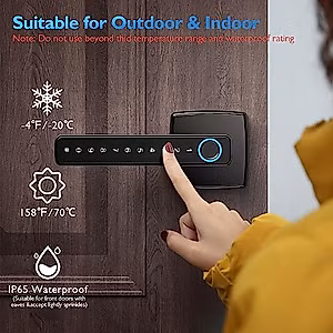 Aibocn Door Lock Fingerprint, Keyless Entry Door Lock with App, Touchscreen Keypad Deadbolt Lock with Reversible Handle, Bluetooth, Key, Code, Biometric Smart Lock for Home Bedroom Hotel