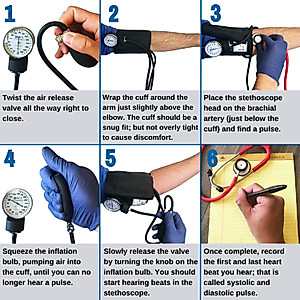 HCS Extra Large Blood Pressure Cuff Manual - Aneroid Sphygmomanometer, X Large Adult - Medical, Home, Elderly Care - BP Cuff Manual - XL Blood Pressure Cuff Arm Monitor w/Carrying Case