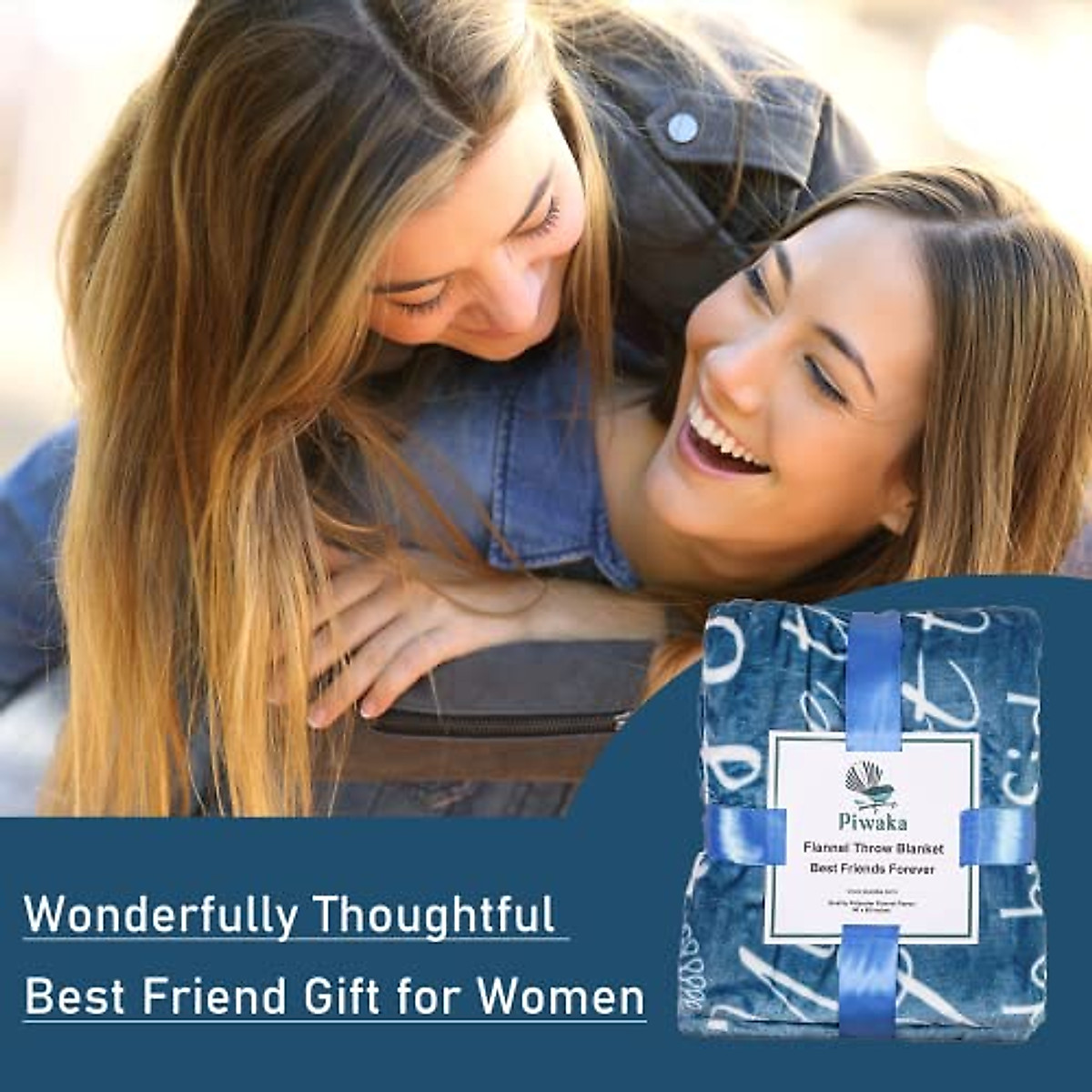 Best Friend Blanket Birthday Gifts with Loving Messages | Luxurious Friends Blanket for Best Friend Birthday Gifts for Women | Snuggly Soft Fleece Blanket 50" X 60"