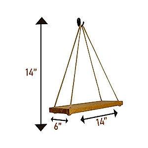 Sevenoneseven Hanging Shelves Wall Shelves Floating Shelves Rustic Wall Mounted Shelves Solid Wood Floating Wall Shelf Farmhouse Decor - 1 Tier Perfect for Your Living Room Wall Decor,Bathroom Shelves