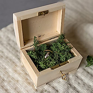 Creative Deco Small Wooden Jewelry Box | Lockable Storage Box with Lock & Key | 4.17 x 2.95 x 2.95 in | Plain, Unpainted & Unfinished | Keepsake Trinket Treasure Chest