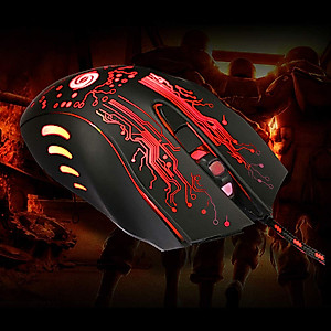 sddfor Gaming Mouse - Colors LED Backlight Optical Mouse Mice, 6-Button LED USB Optical Wired Gaming Mouse for Pro Gamer