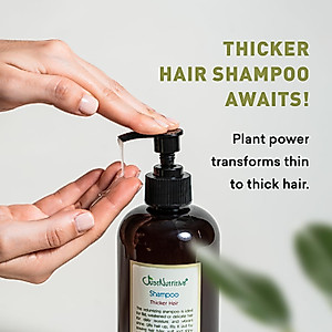 Just Nutritive Thicker Hair Shampoo | Hair Thickening | Hair Growth Thickening Shampoo | Grow Thick Hair | Hair Thickening Treatment for Men and Women 16 Oz
