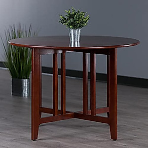 Winsome Wood Alamo, , Double Drop Leaf, Round Table Mission, Walnut, 42-Inch/ 41.97 in x 41.97 in x 29.65 in