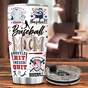 Baseball Mom Daily, Handle Cup Tumblers For Women Day Mother Cups Coffee Mothers Mama Funny Insulated, Tumbler 20 Oz With Lid And Straw, Baseball Gifts