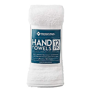 Member's Mark Commercial Hospitality Hand Towels, White, Set of 12