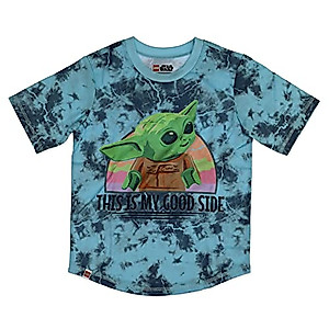 LEGO Star Wars Pajama Set for Boys, 3-Piece Grogu, Baby Yoda T-Shirt, Lounge Pants, and Shorts Set, Light Blue, Size 6/7