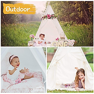 Sumerice Teepee Play Tent for Kids with Carry Case, Foldable Girls Playhouse Toy Tent, Gift for Baby Toddler to Play Game Indoor and Outdoor