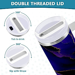 RPLIFE Abstract Watercolor Purple Stainless Steel Tumbler, Insulated Coffee Cups with Lids, Coffee Tumbler for Women