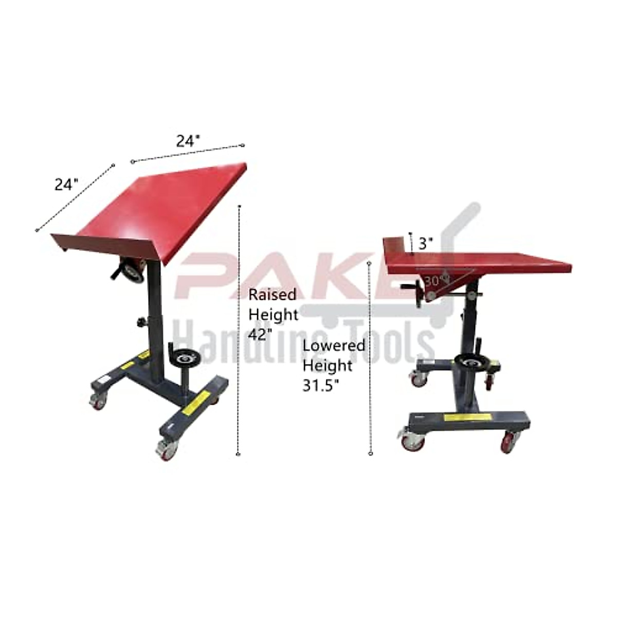 Tilting Work Stand, 300lbs Capacity, Steel, 24x24", 31.5 to 42" Height, 30 Degree Tilting Work Table/Tilting Stand Pake Handling Tools