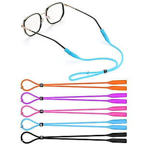 Silicone Glasses Strap, Original Glasses Holder Strap, Adjustable Eye Glasses String Strap, Sports Glasses Band, Sun Glasses Cord Lanyard for Women Kids Men (Pack of 5)
