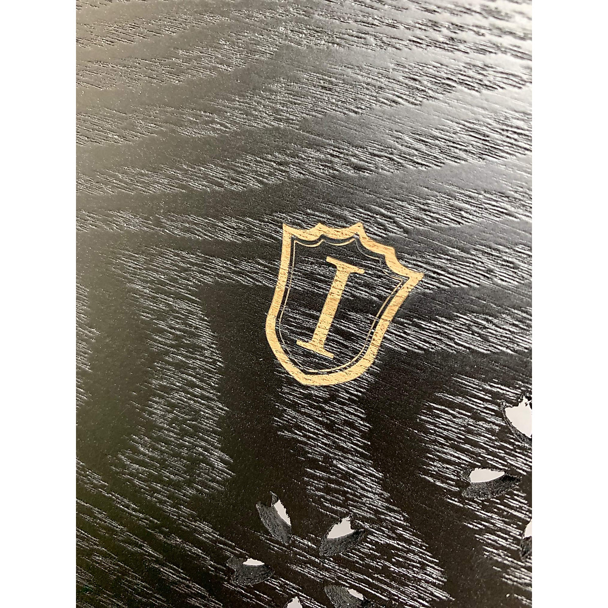 Islandoffer Premium Japanese Style Cherry Pattern Round Tea Tray, Black