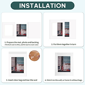 ZBEIVAN 11x14 White Picture Mats with Core Bevel Cut Frame Mattes for 8x10 Pictures with Backing Bags - Pack of 12