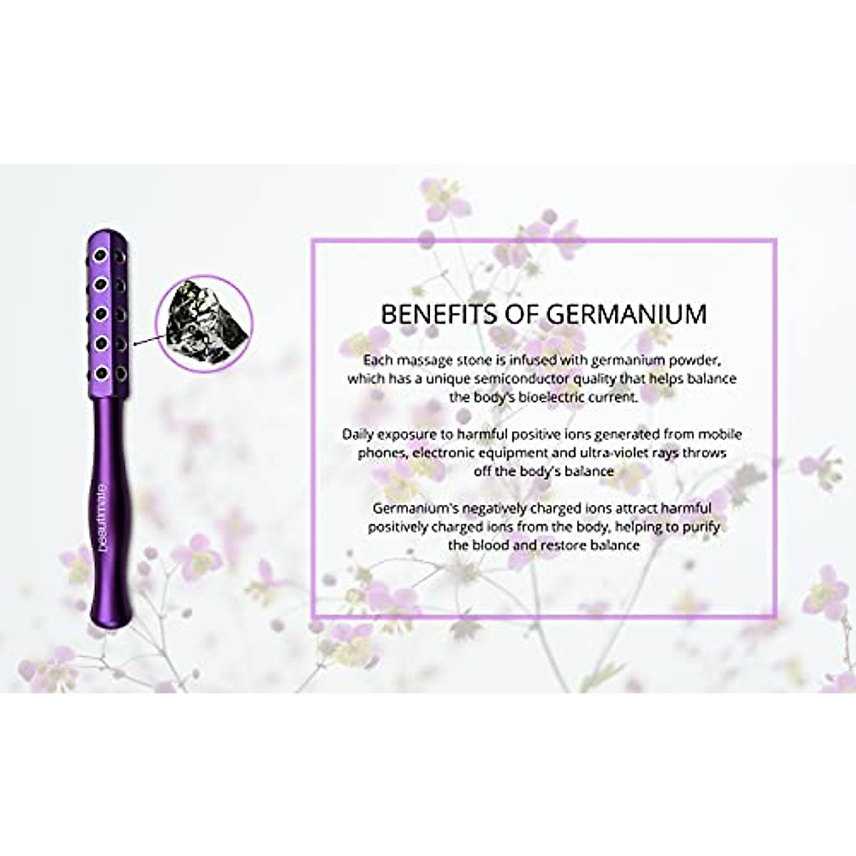 beautimate Germanium Roller Uplifting Face Massager Beauty Roller for Skin Tightening & De-Puffing, Face, Eye, Chin, Neck Massager, Anti-Aging Beauty Tool to Lift, Firm and Tighten Skin