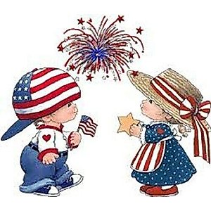 without brand Set of 48 Envelope Seals Labels Cute Kids Fourth of July Patriotic 1.2" Round