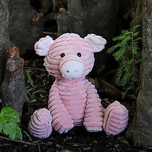 Apricot Lamb Plush Toys Corduroy Pig Stuffed Animal Soft Cuddly Perfect for Child (Corduroy Pig，8.5 Inches)