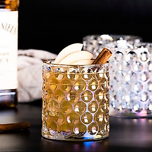 ACASSA, Gin and Tonic Glassware, Iridescent Drinking Glasses, Romantic Water Glasses, Bubble Design Drinking Glasses, Hobnail Drinking Glasses, Wine, Cocktail, Lowball, Bourbon, Whisky, Scotch Glasses