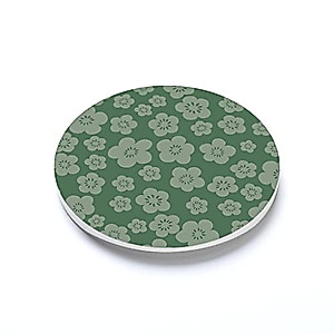 Floral Spring Green 2.75 x 2.75 Ceramic Car Coasters Pack of 2