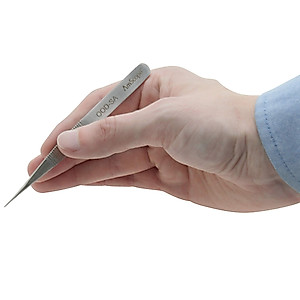 AmScope - High Precision 4 3/4 in. Straight Flat Edge Tweezers - 1 pc