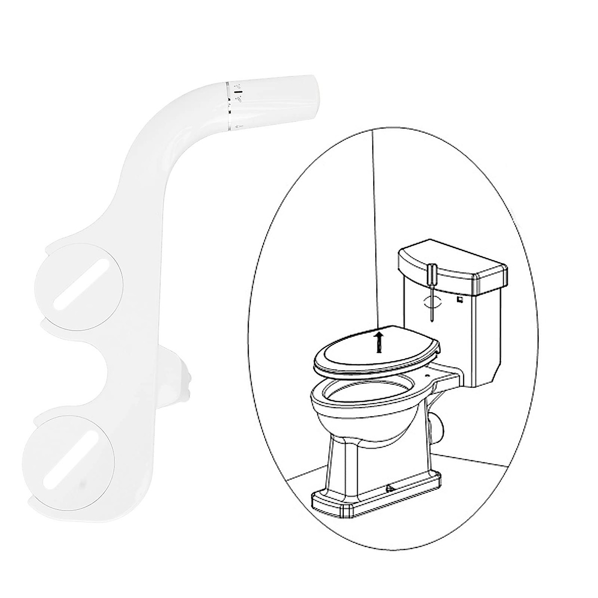 Bidet Toilet Seat Attachment, Bidet Toilet Seat Attachment, Ultra Slim Bidet Toilet Attachment 3/8 Inch Tee Self Ass Washer Bidet, Bidet Attachments