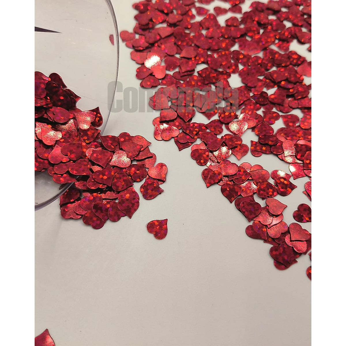 Comemela Confetti Hearts Shaped Confetti 5000Pcs Tiny Heart Confetti Red Confettifor Table Glitter for Valentine's Day Decoration, Wedding Confetti, Glitter Confetti Engagement Supplies (Red Hearts)