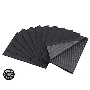 Pack of 500 Black Dental Bibs, Waterproof Bibs 13" x 18" Disposable Patient Bibs, Dentist Bibs, Waterproof Tattoo Bibs, Dental Patient Bibs, Dental Bib, Dental Napkins