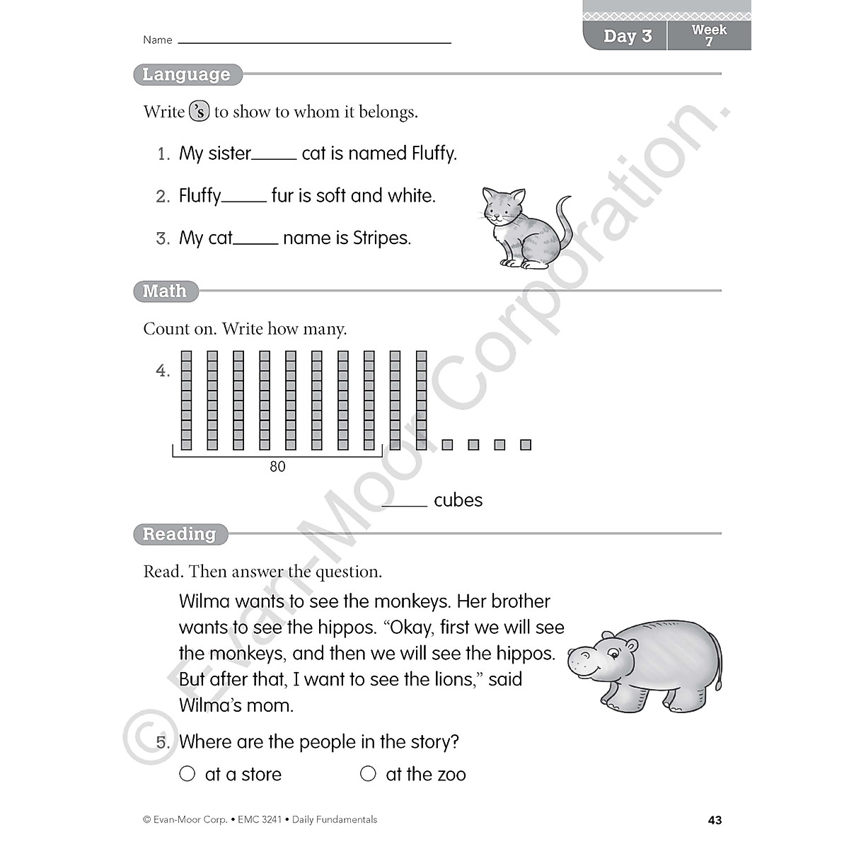 Evan-Moor Daily Fundamentals, Grade 1