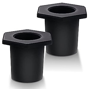 SAVITA 2pcs Table Umbrella Hole Ring, Outdoor Patio Table Umbrella Hole Insert Plug Silicone Umbrella Replacement Parts for 2-2.5 Inch Patio Table Hole, 1.5" Pool Umbrella Adapter (Black)