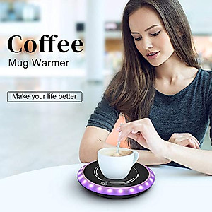 Coffee Mug Warmer Cup Warmer: Electric Canlde Warmer Plate Smart Mug Warmer for Desk Auto Shut Off Beverage Warmer Constant Temperature Home Office Use for Milk Tea Cocoa Hot Chocolate Water