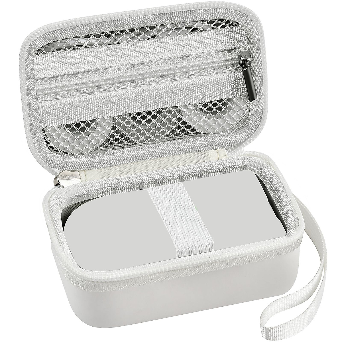 ANKHOH Label Makers Case Compatible with Label Maker Machine and Taps, Mini Sticker Maker Labeling Printer Storage Organizer Holder Fits for USB Cable and Accessories-Box Only, White